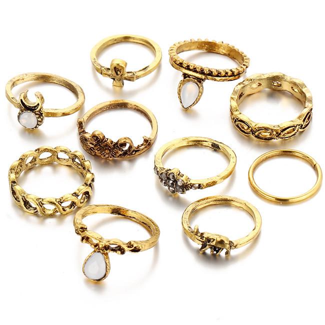 Bohemian Ring Stack - 10 Ring Set – Sugar & Cotton