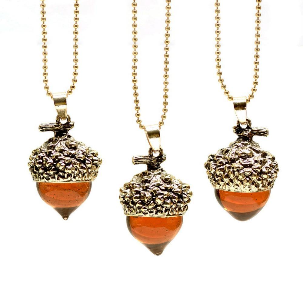 Glass Acorn Necklace Sugar And Cotton