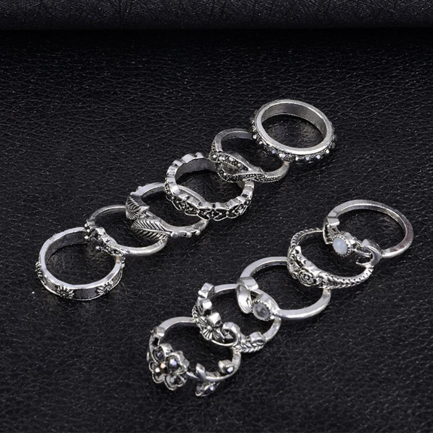 11 Piece Silver Stack Bohemian Above Knuckle Rings – Sugar & Cotton