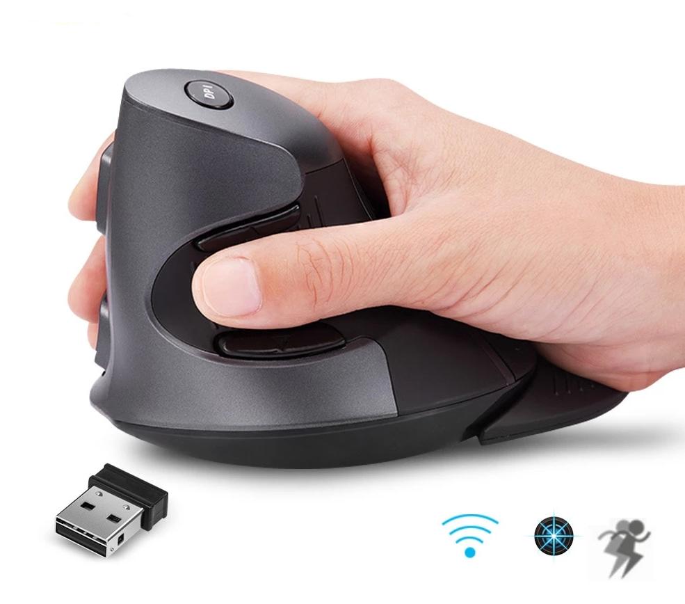 Ergonomic Vertical Wireless 6 Button Mouse – Sugar & Cotton